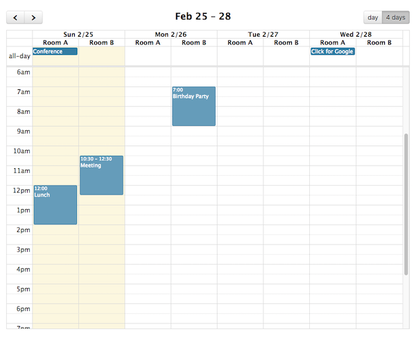 Vertical Resource View - Docs v3 | FullCalendar