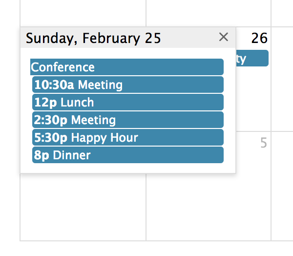 Event Popover - Docs v4 | FullCalendar