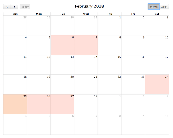 Background Events - Docs v5 | FullCalendar