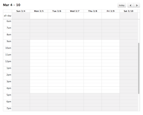 Business Hours - Docs v5 | FullCalendar