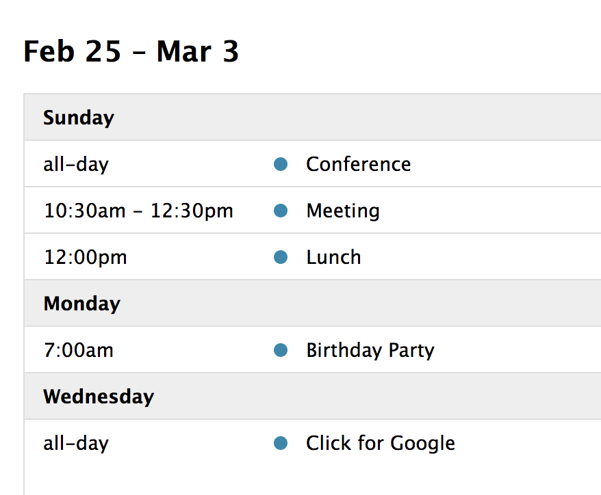 List View - Docs v5 | FullCalendar